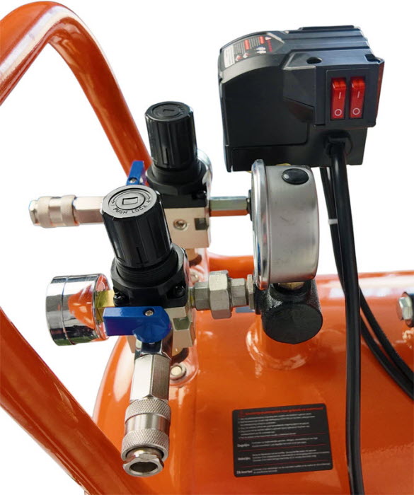 200Ltr - 2960W-4PK HIGH SPEED 500 L/min Olievrije Silent Compressor ...