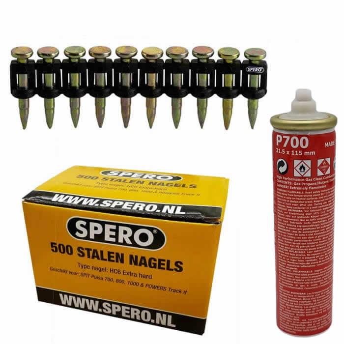 27mm x 3.0 - 500 Extra Hard SPERO Beton & Staal Nagels Passend Spit ...