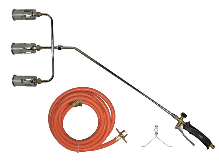 3 Koppige TURBO Dakbrander met Gashendel & 5mtr Slang
