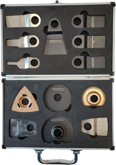 Complete 13 delige set in koffer T.b.v. FEIN Supercut ``uitverkocht``