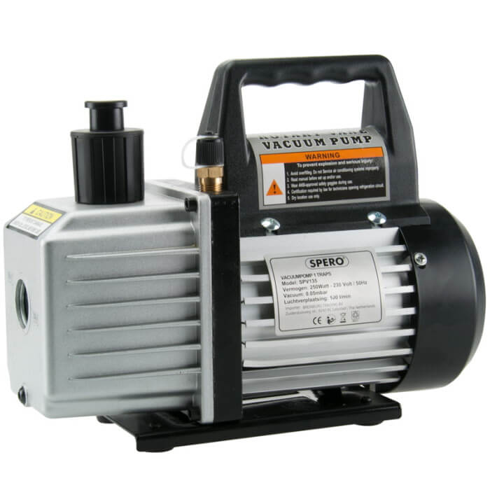 100Ltr/min - 250Watt - 1 traps AUTO AIRCO vacuümpomp - Max: 0,05 Bar ...