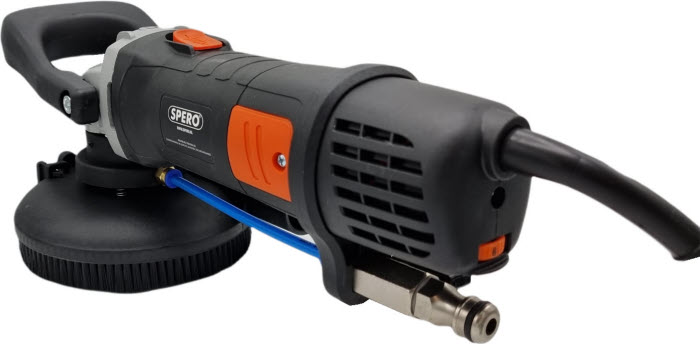 Polijstmachine watergekoeld -1200Watt met verende stofkap & afneembare neus