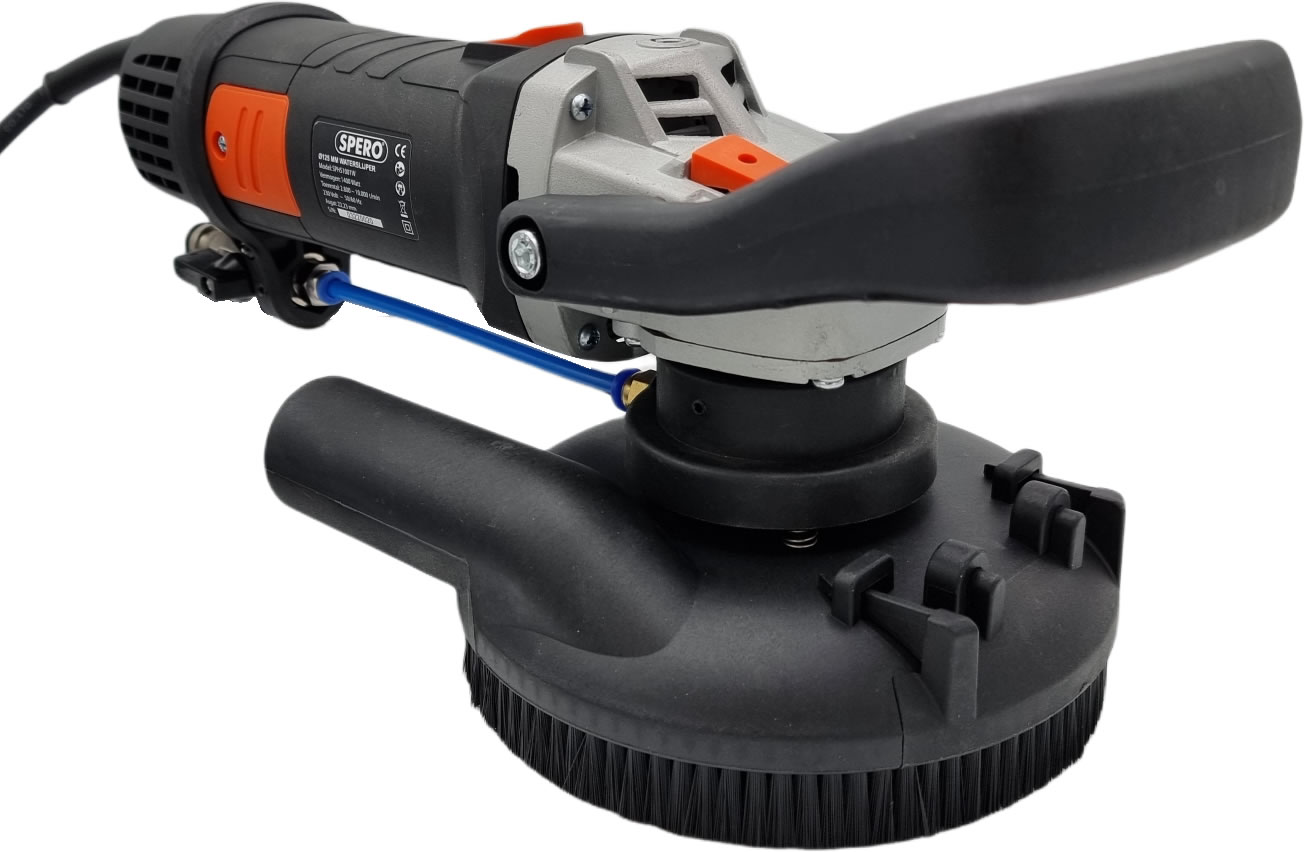 Polijstmachine watergekoeld -1200Watt met verende stofkap & afneembare neus